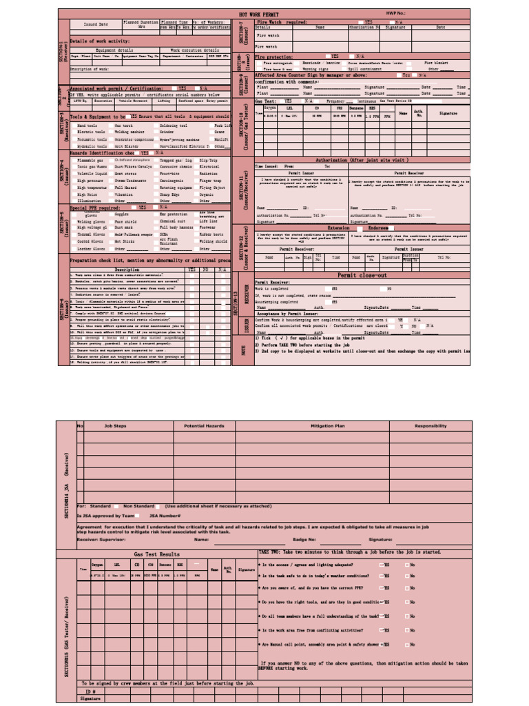 Hot Work Permit | PDF | Welding | Construction