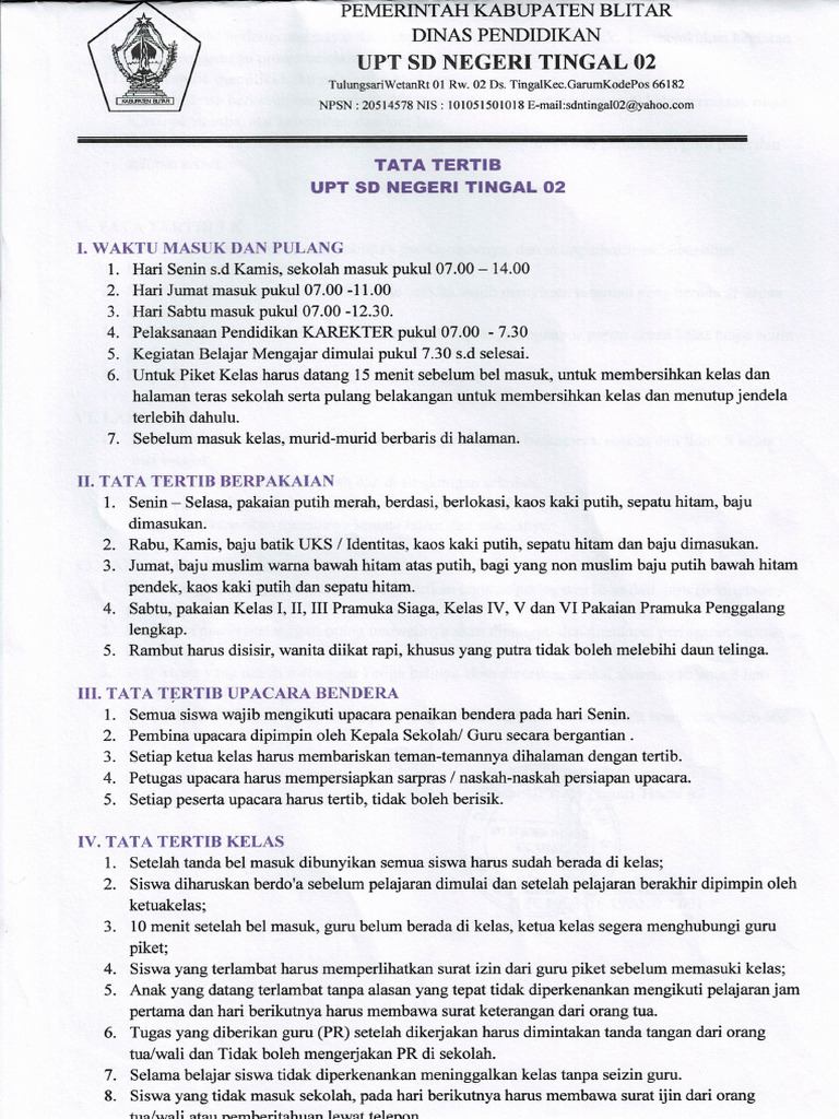 Tatib SDN Tingal 02 | PDF