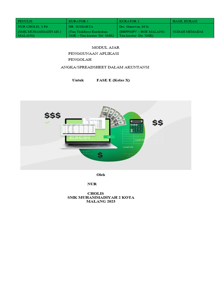 Contoh Modul Ajar - Versi Sederhana - Lolos Kurator | PDF