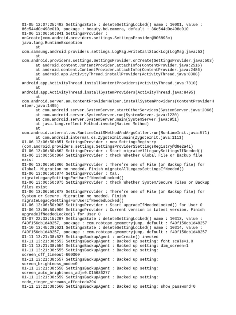 Settings Provider Pdf Java Programming Language Backup