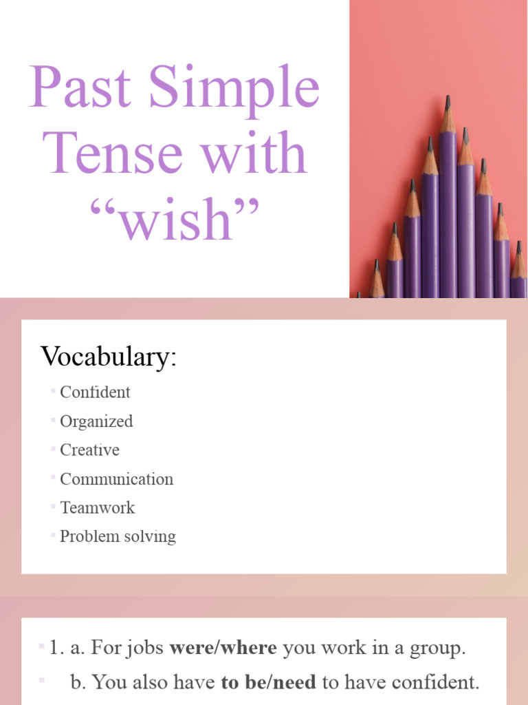 Past Simple Tense With Wish | PDF | Wellness