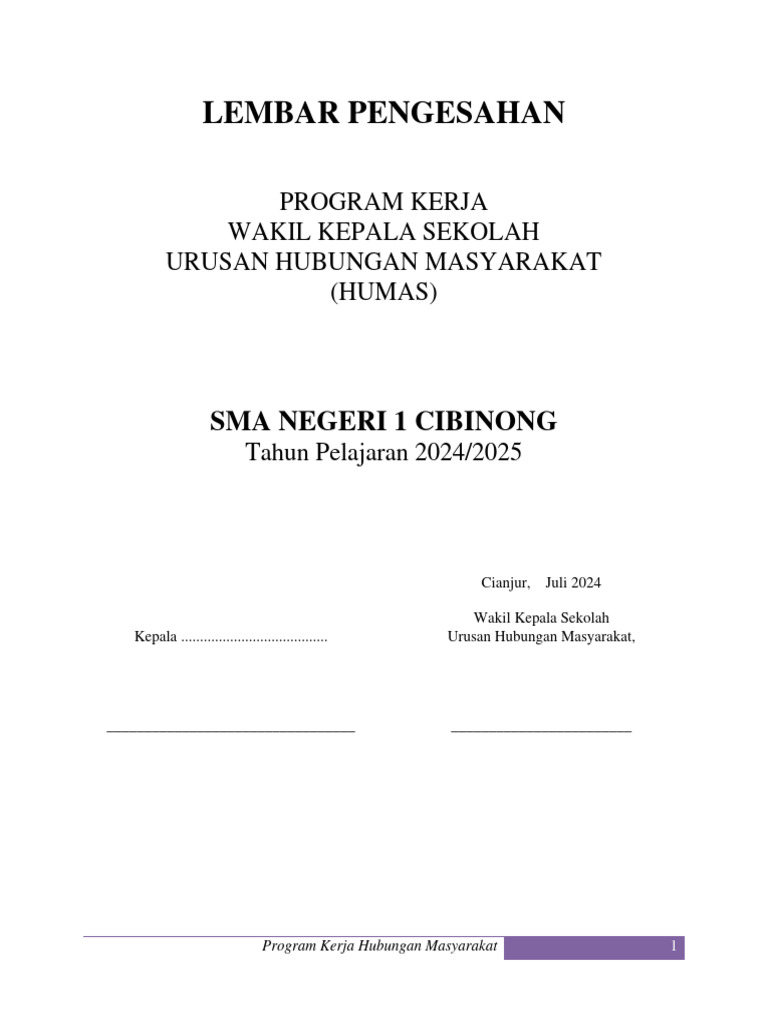Draf Program Kerja Humas 2024 | PDF