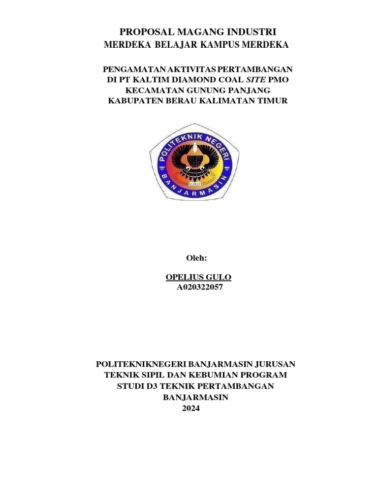 Proposal Magang Ope 4 | PDF