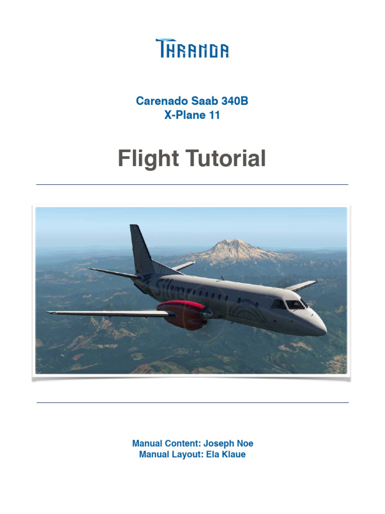 Carenado Saab 340B For XP 11 Flight Tutorial v1.0s | PDF | Takeoff | Transponder (Aeronautics)