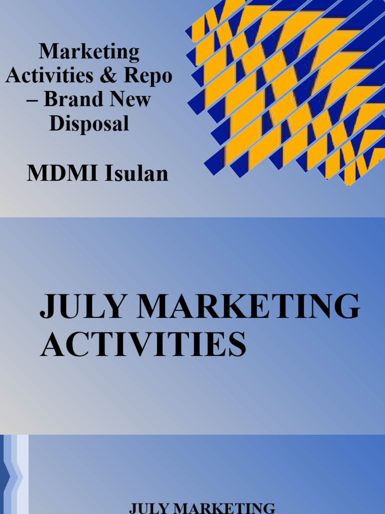 Marketing Activities & Repo - Brand New Disposal | PDF | Repurchase ...