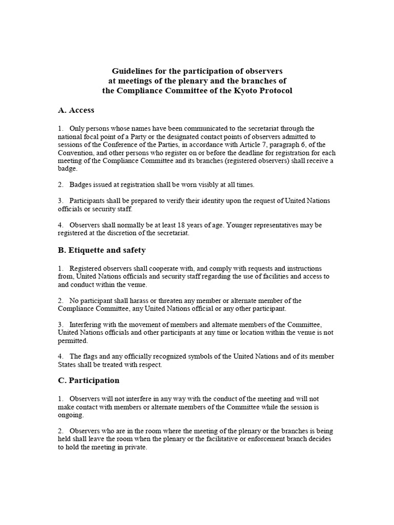 Guidelines Observers | PDF | United Nations | International Relations