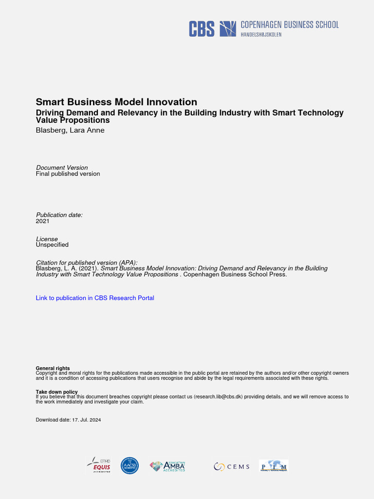 Smart Business Model Final | PDF | Innovation | Business Model