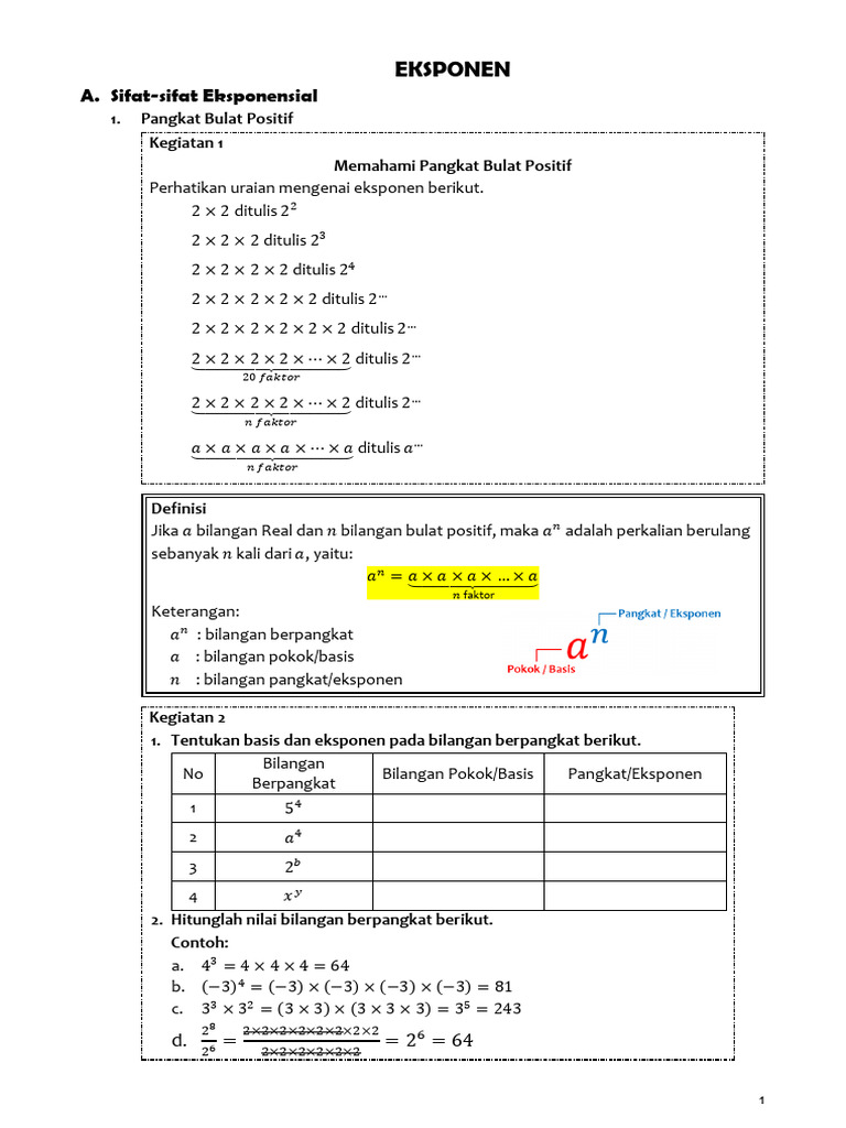 Modul 1 Eksponen | PDF