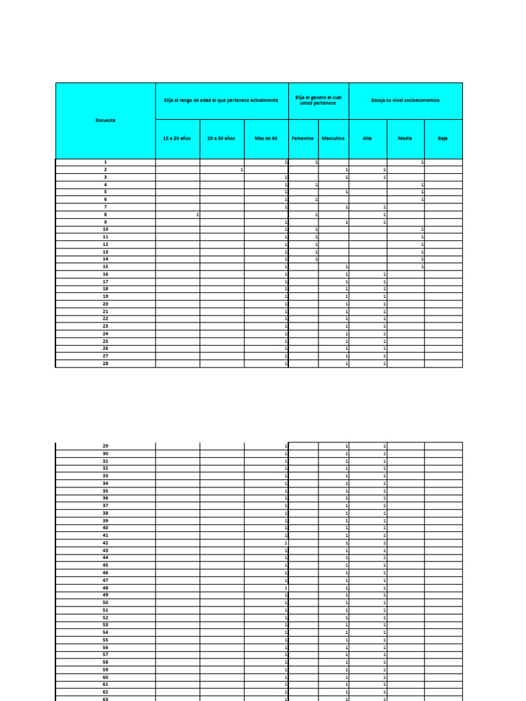 Formato para Tabular Las Encuestas 5 | PDF