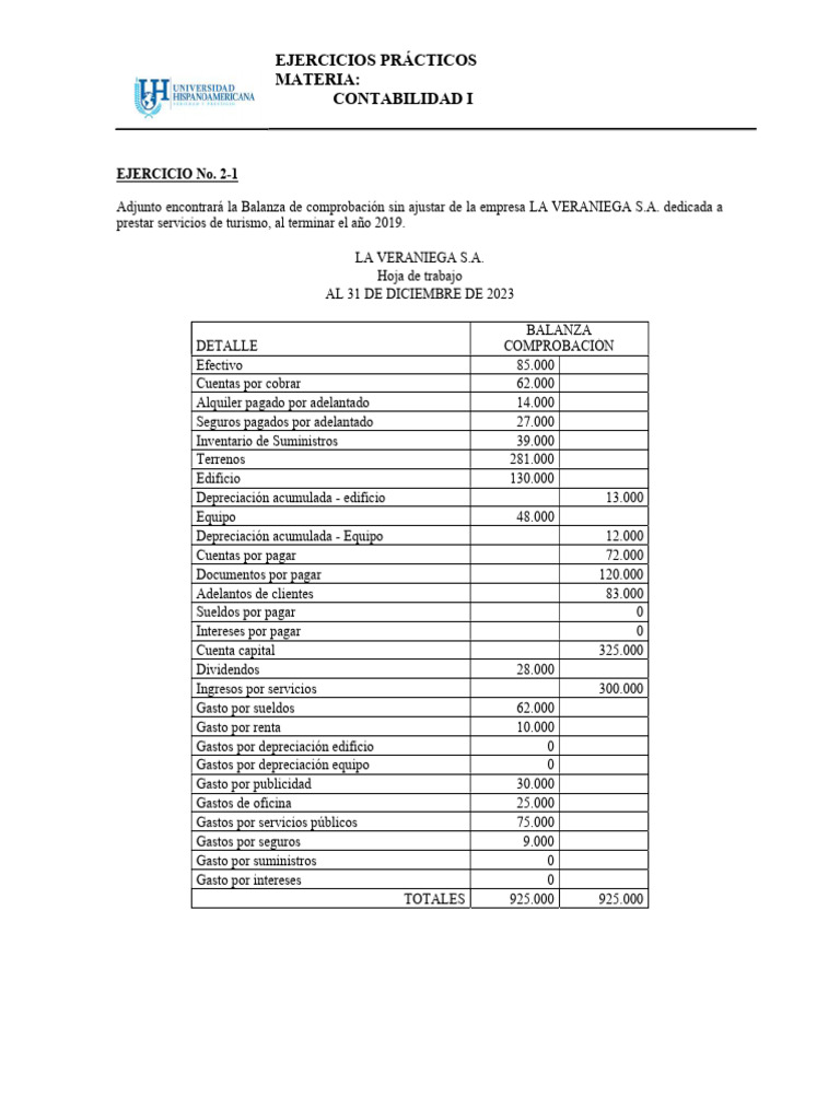 002 Ejercicios Asientos de Ajuste | PDF | Depreciación | Contabilidad