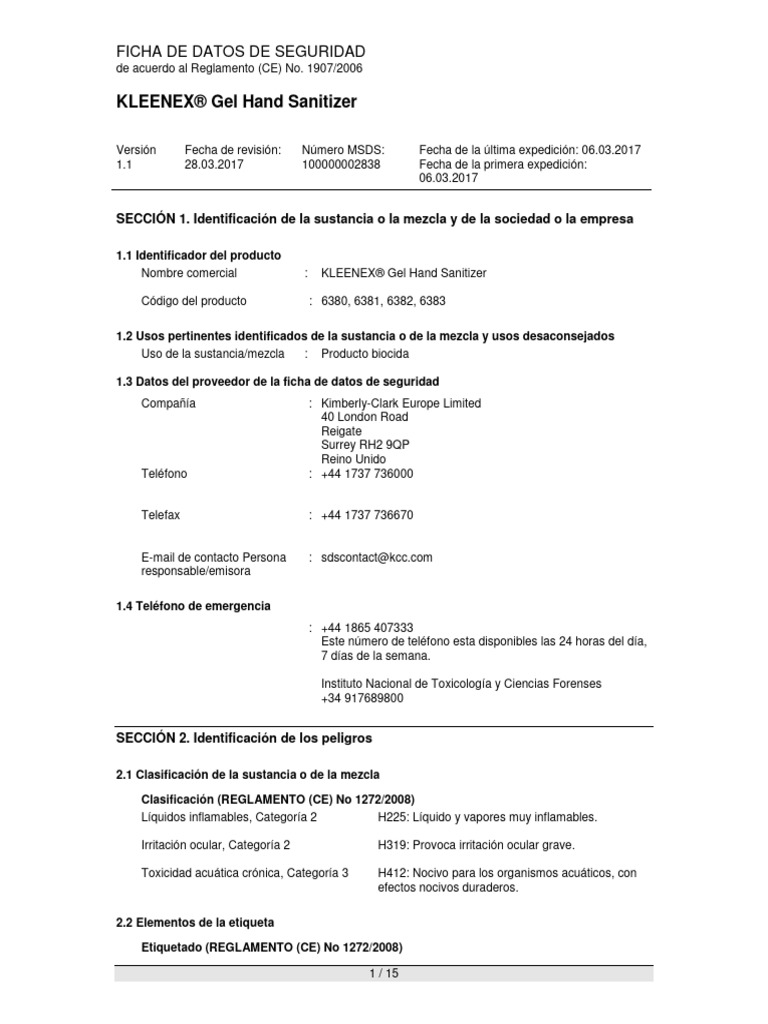 HDS Jabon Manos Saniticer | PDF | Compuesto orgánico volátil | Química