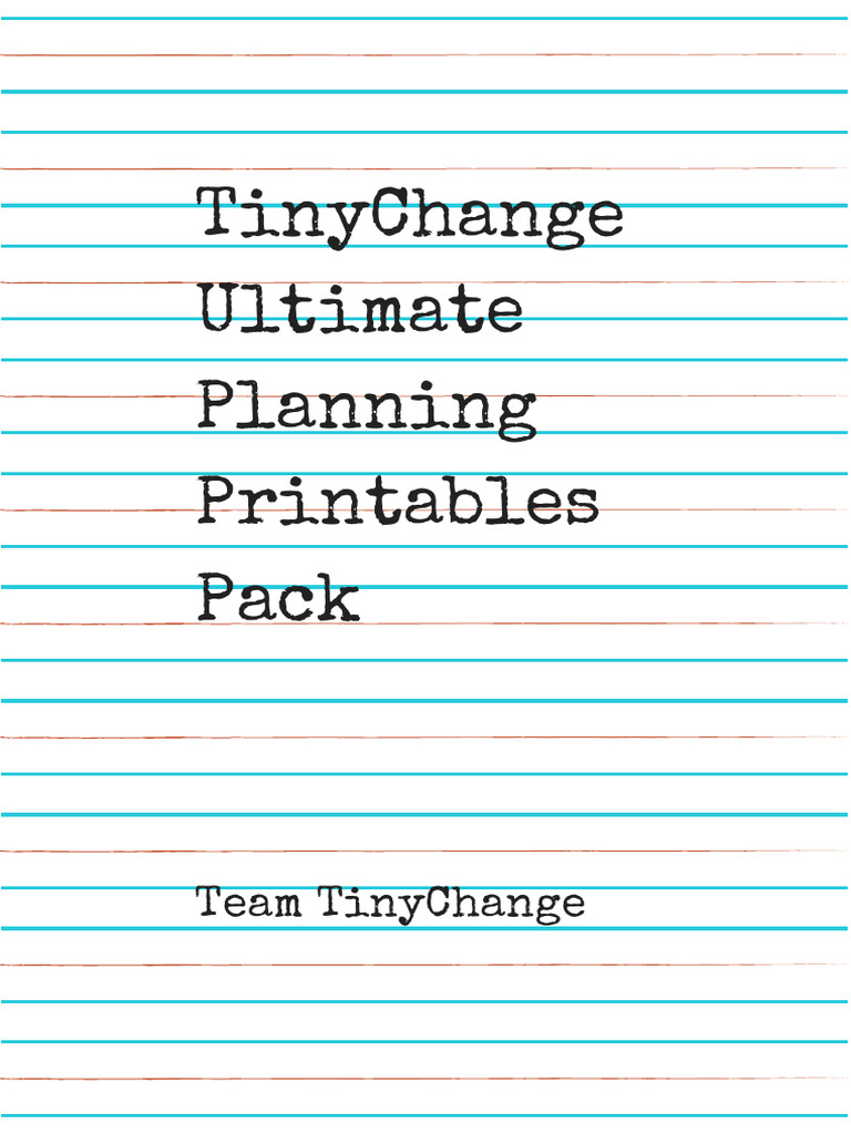 TinyChange Ultimate Printables Pack | PDF