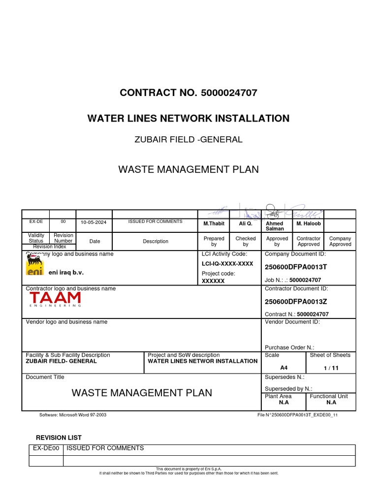 Waste Management Plan | PDF | Waste | Recycling
