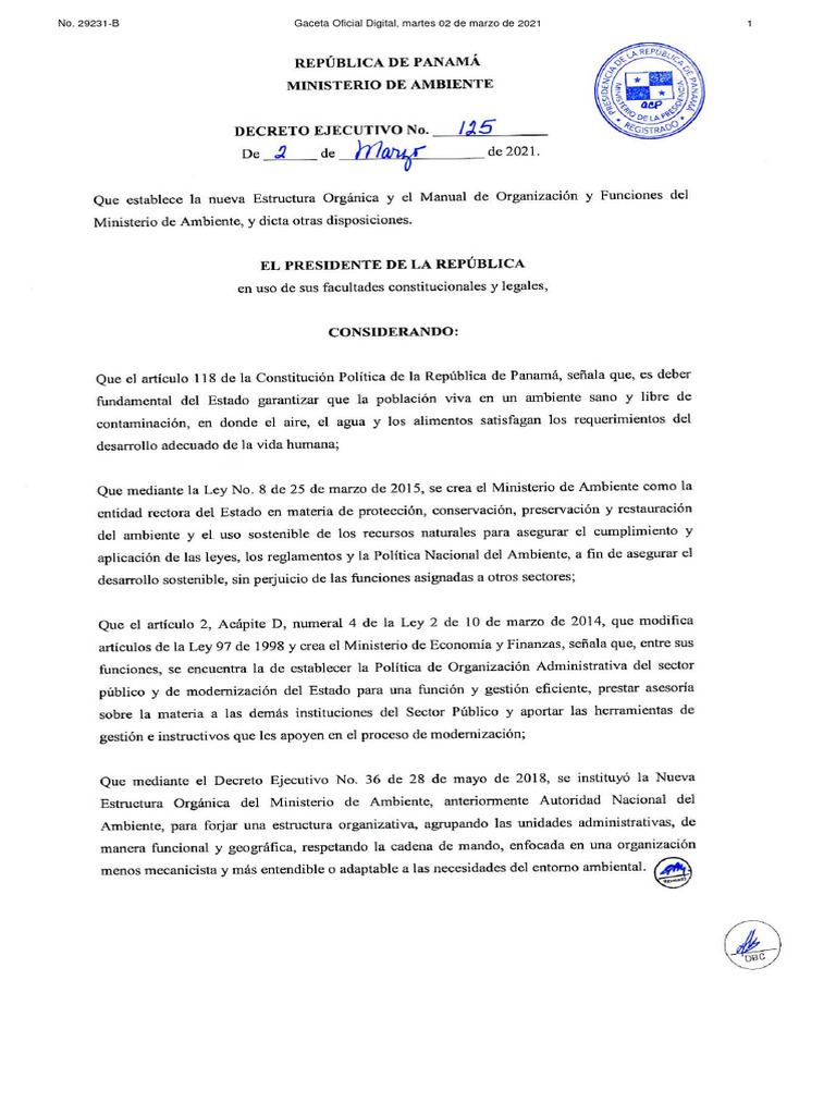 Decreto Ejecutivo 125 y Copanit 39-2023 | PDF | Juegos y actividades