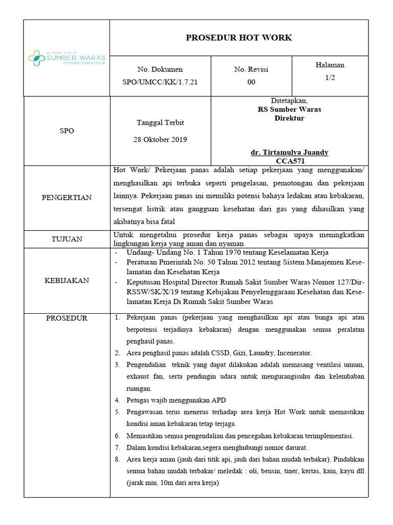 1.7.21 - Spo Hot Work | PDF
