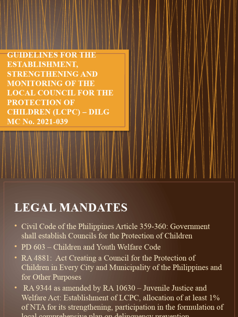 Guidelines For The Establishment, Strengthening and Monitoring of LCPC | PDF | Government | Justice