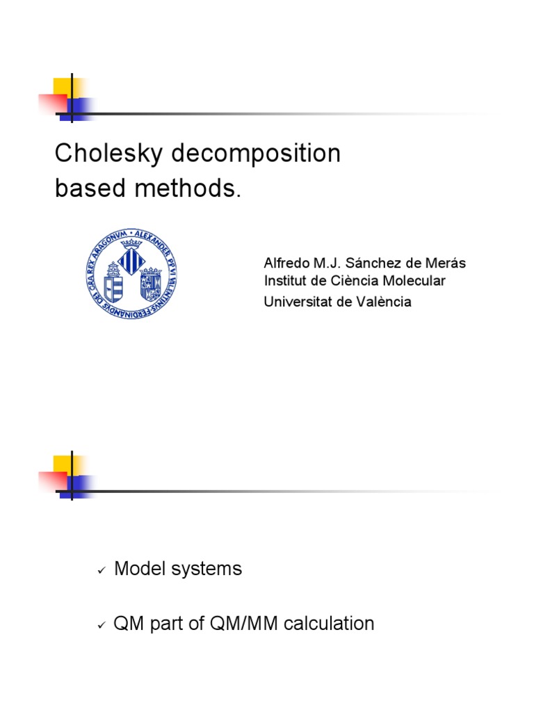 Cholesky Decomposition Based Methods | PDF | Density Functional Theory ...