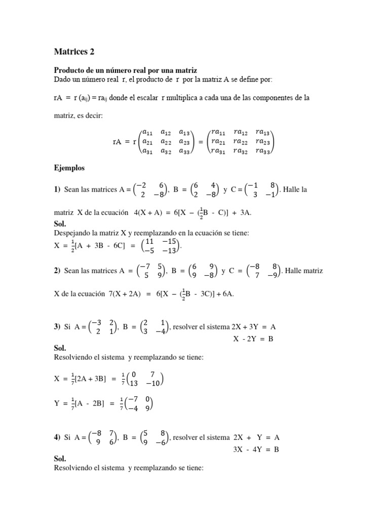 Matrices 2 | PDF | Matriz (Matemáticas) | Álgebra lineal