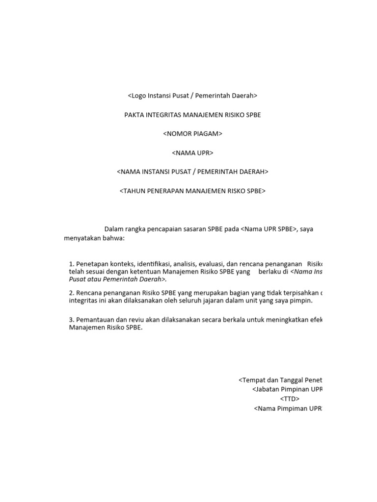 Form MR SPBE + Tabel Bantu - Kosong | PDF