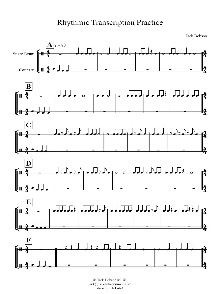 Rhythmic Transcription Practice - Answers | PDF