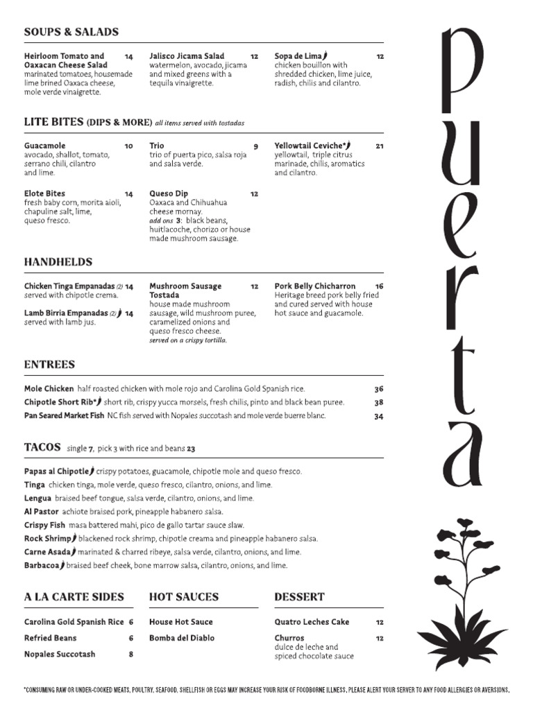Puerta Menu Dinner-3 | PDF