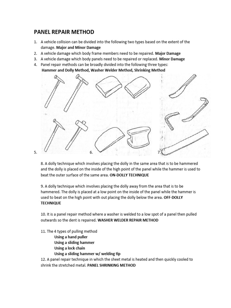 Panel Repair Method | PDF | Welding | Construction