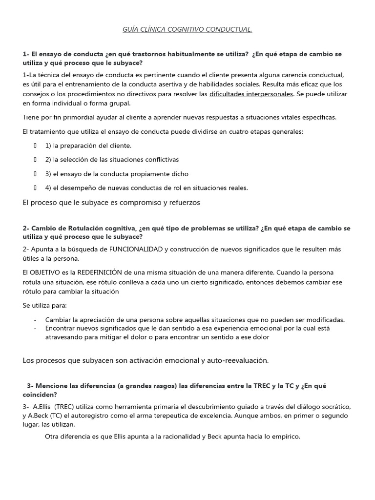 Guia 8 Clinica Cog-Cond | PDF | Terapia racional de comportamiento ... Guia 8 Clinica Cog-Cond | PDF | Terapia racional de comportamiento ...