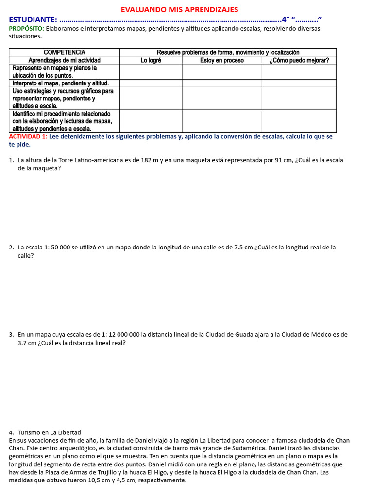 Evaluando Mis Aprendizajes #01-U3 | PDF | Mapa