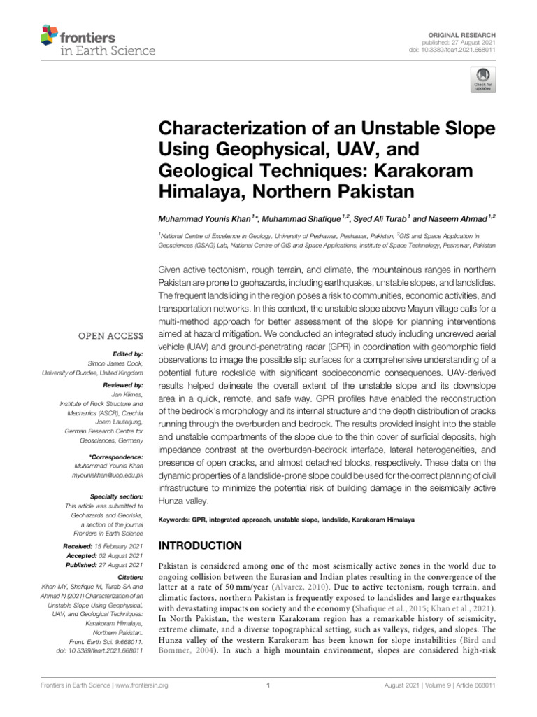 Characterization of An Unstable Slope Using Geophy | PDF | Landslide ...