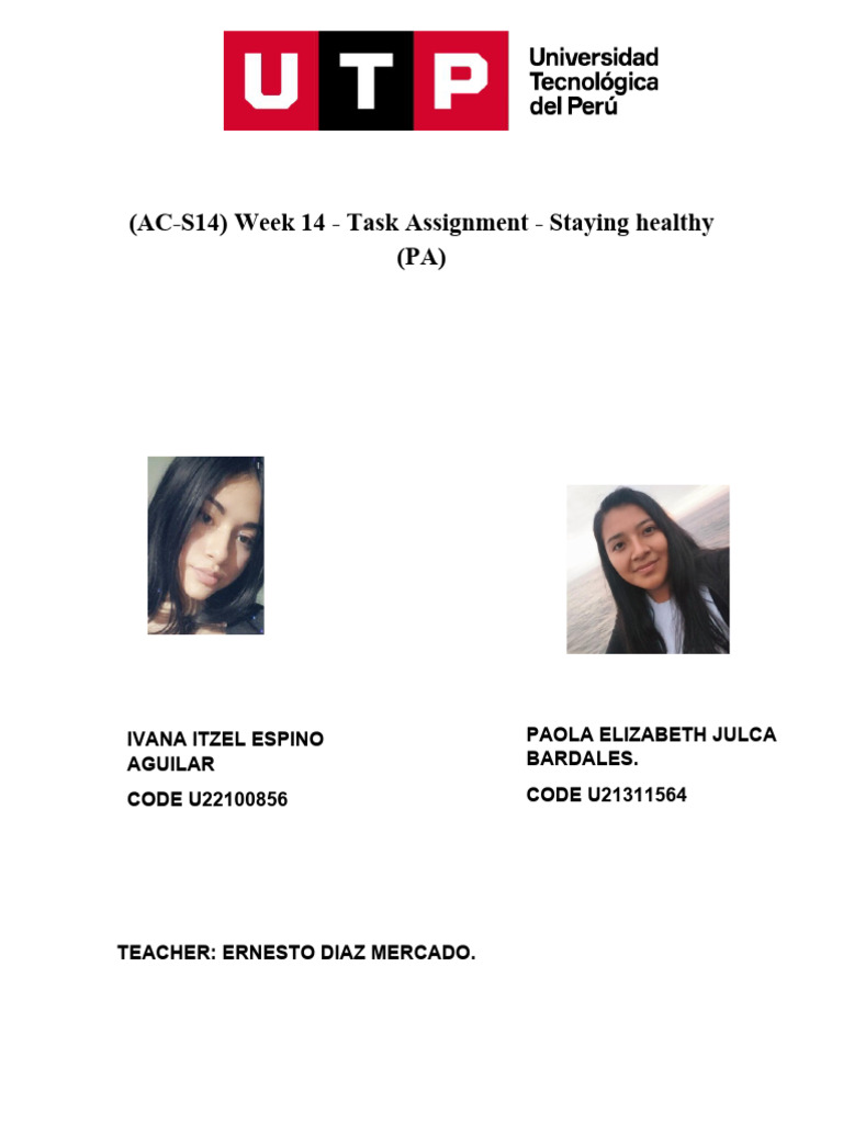 Ac S14 Week 14 Task Assignment Staying Healthy Pa Pdf