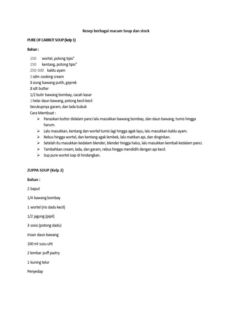 Resep Soup | PDF