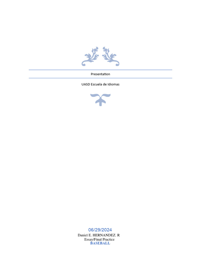 History and Culture of Baseball | PDF | Sports | Ball And Bat Games