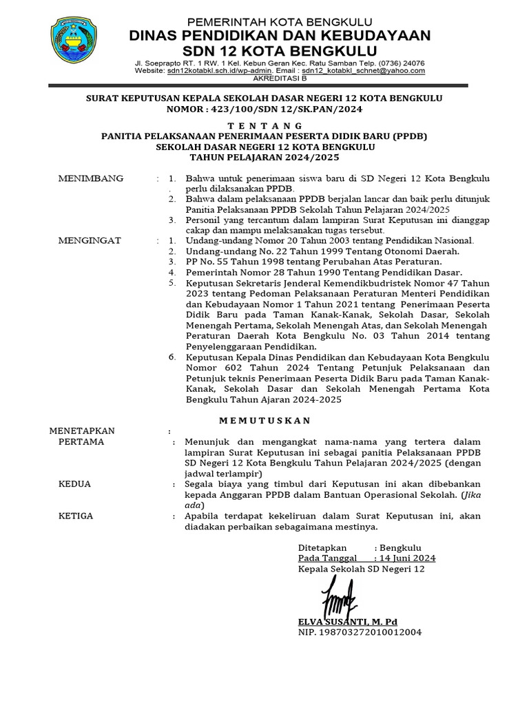 SK PPDB 2024 2025 | PDF