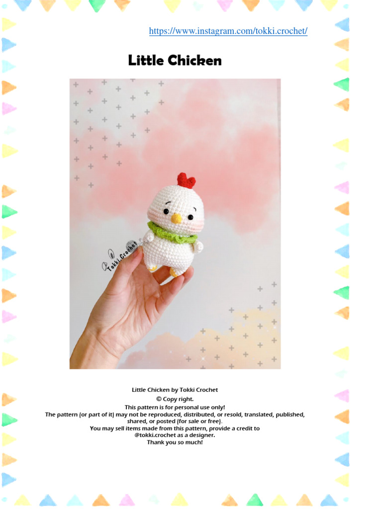 Tokkicrochet Little Chiken | PDF | Crochet | Embroidery