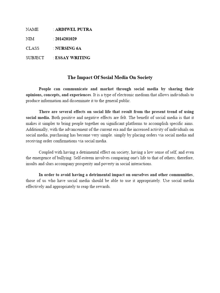 EWriting_Ardiwel Putra | PDF | Social Media | Popular Culture & Media ...