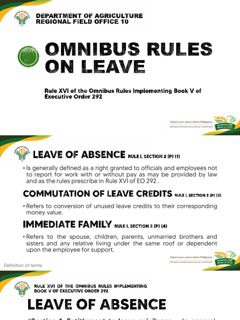 Omnibus Rules on Leave | PDF | Infection | Quarantine