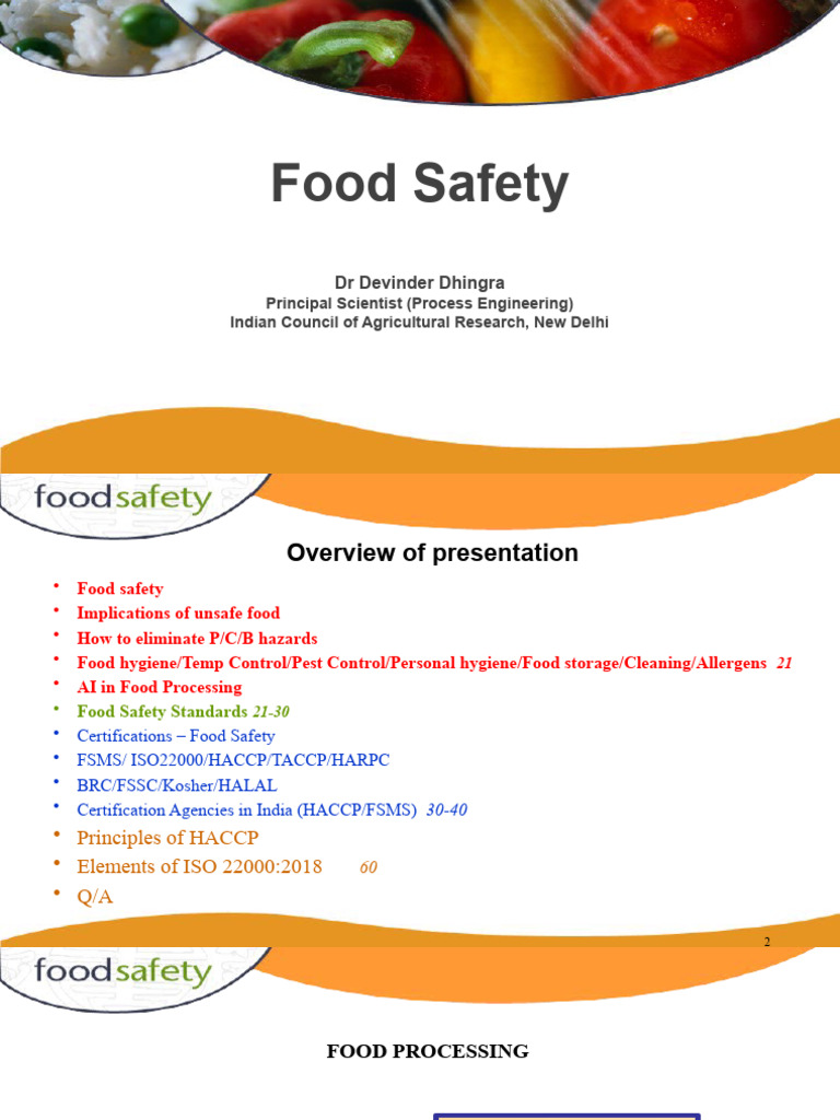 04 DR Dvendera Dhingra | PDF | Food Safety | Hazard Analysis And ...