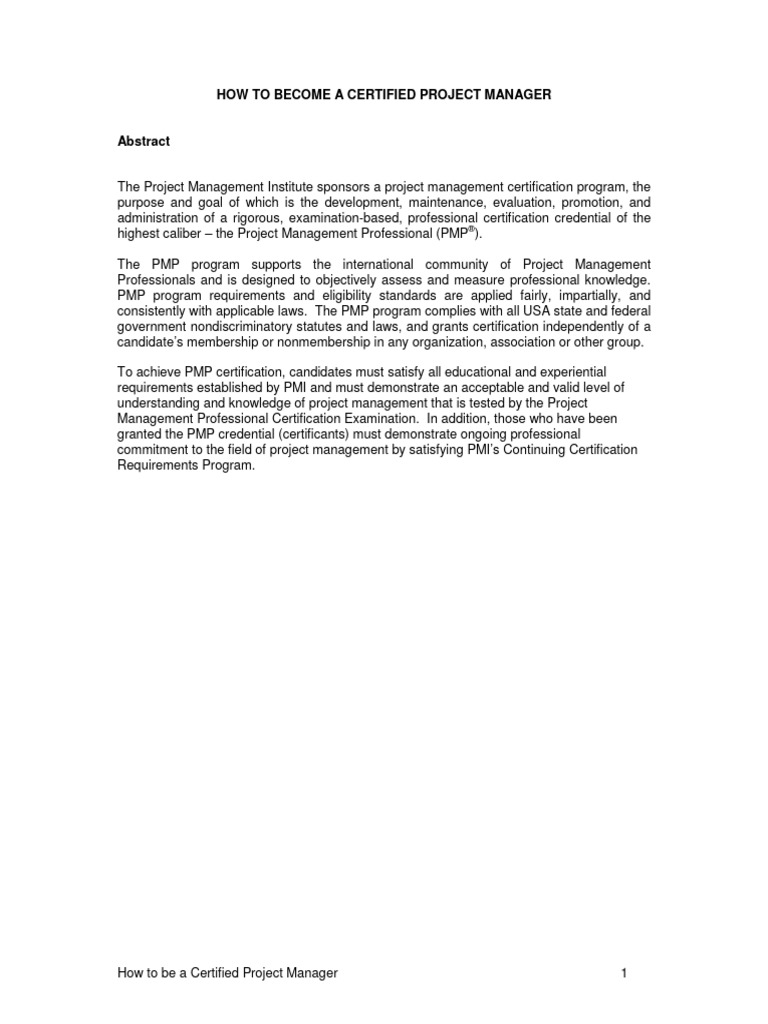 How To Become A Certified Project Manager | PDF | Project Management ...