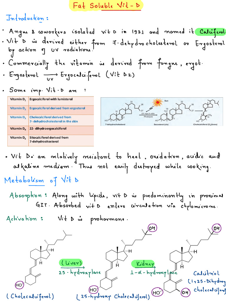 Fat Soluble Vitamin - D | PDF