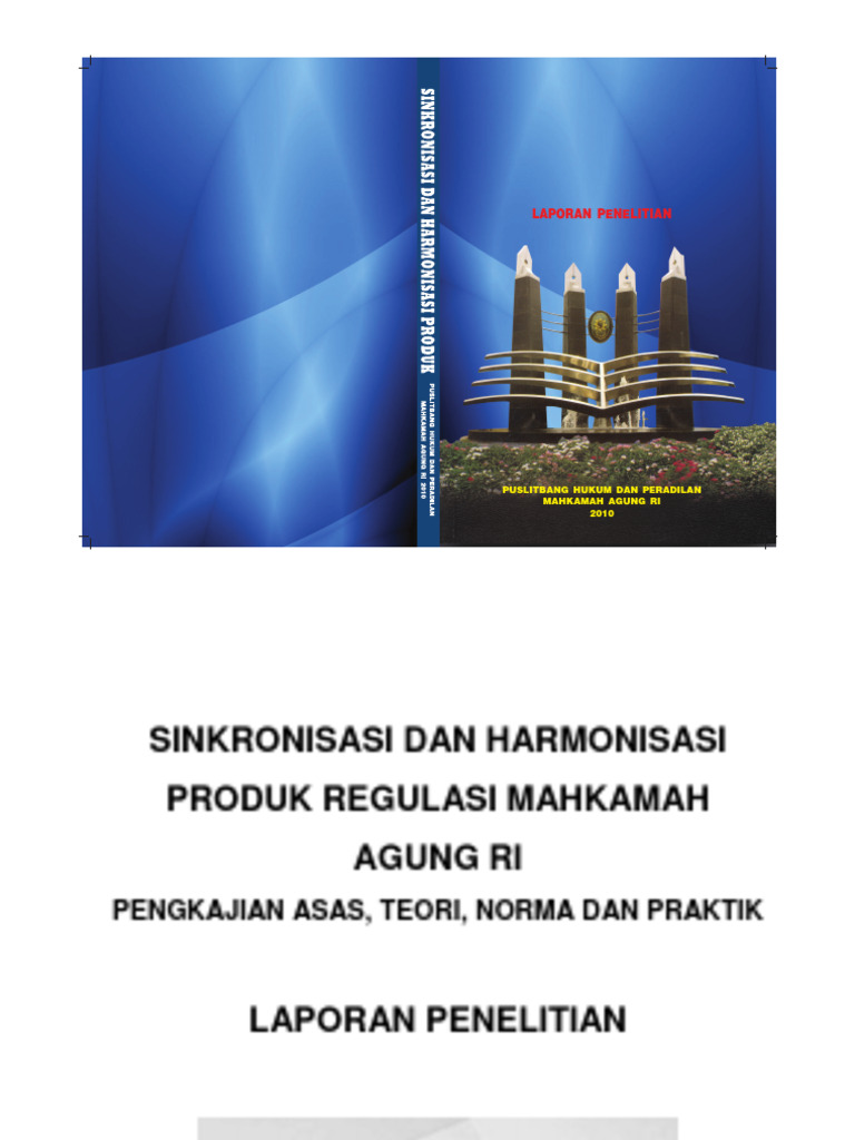 Sinkronisasi Dan Harmonisasi Produk Regulasi Mahkamah Agung Ri ...