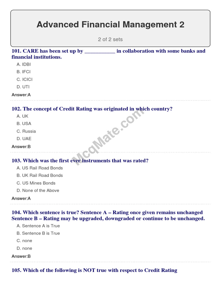 Advanced-Financial-Management-2 (Set 2) | PDF | Cash Flow Statement ...