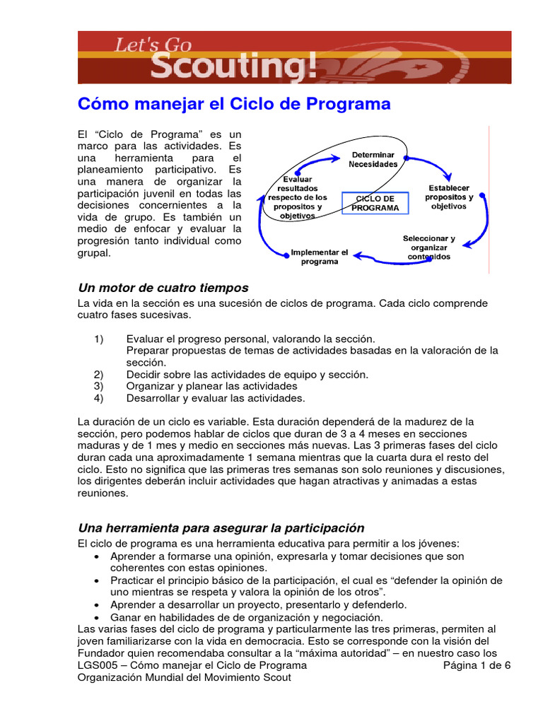 6 LGS005 - Como Manejar El Ciclo de Programa | PDF | Evaluación | Exploración