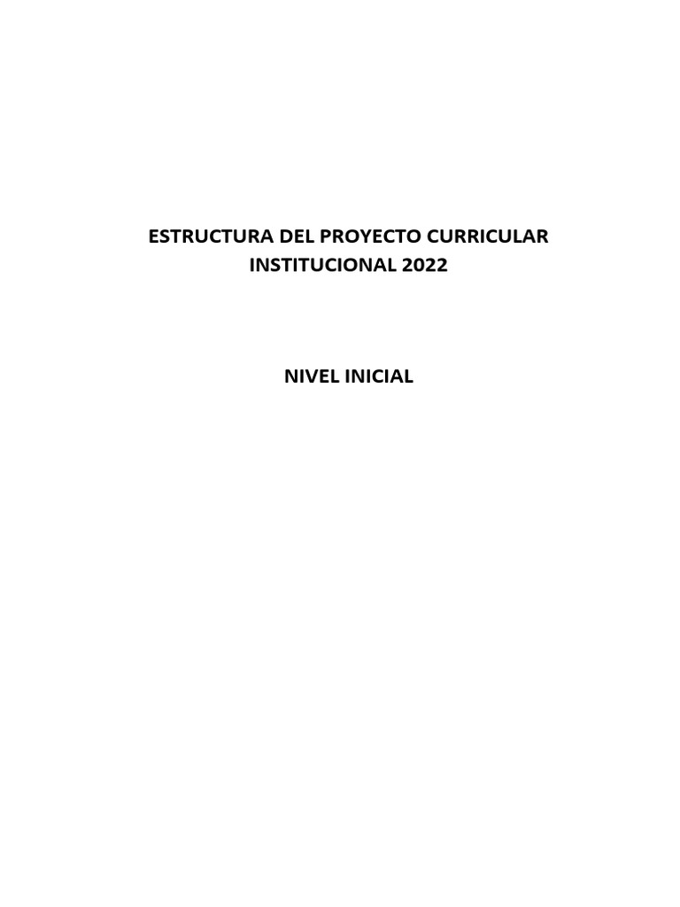 PCI 2022 - Nivel Inicial | PDF | Evaluación | Aprendizaje