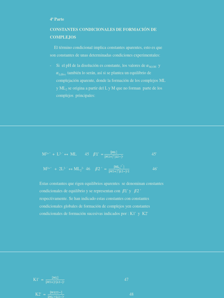 Equilibrio de Formacion de Complejos Parte 4 | PDF | Equilibrio químico | Análisis