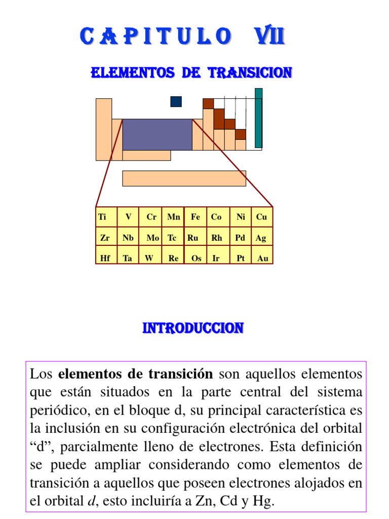 Elementos de transición | PDF | Metales de transición | Cromo