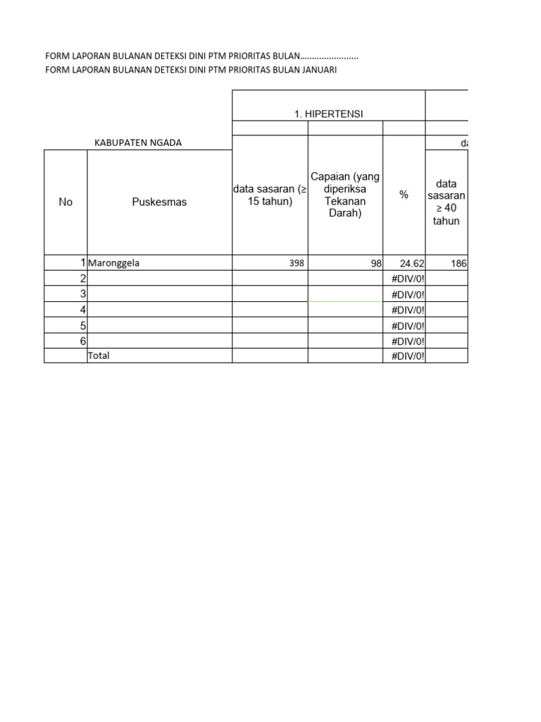 Form Rekapan Manual PTM | PDF
