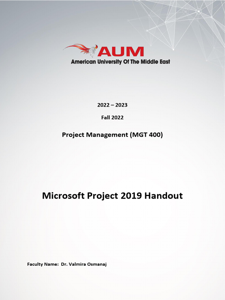 Handout - MGT400 Microsoft Project 2019 | PDF | Project Management ...