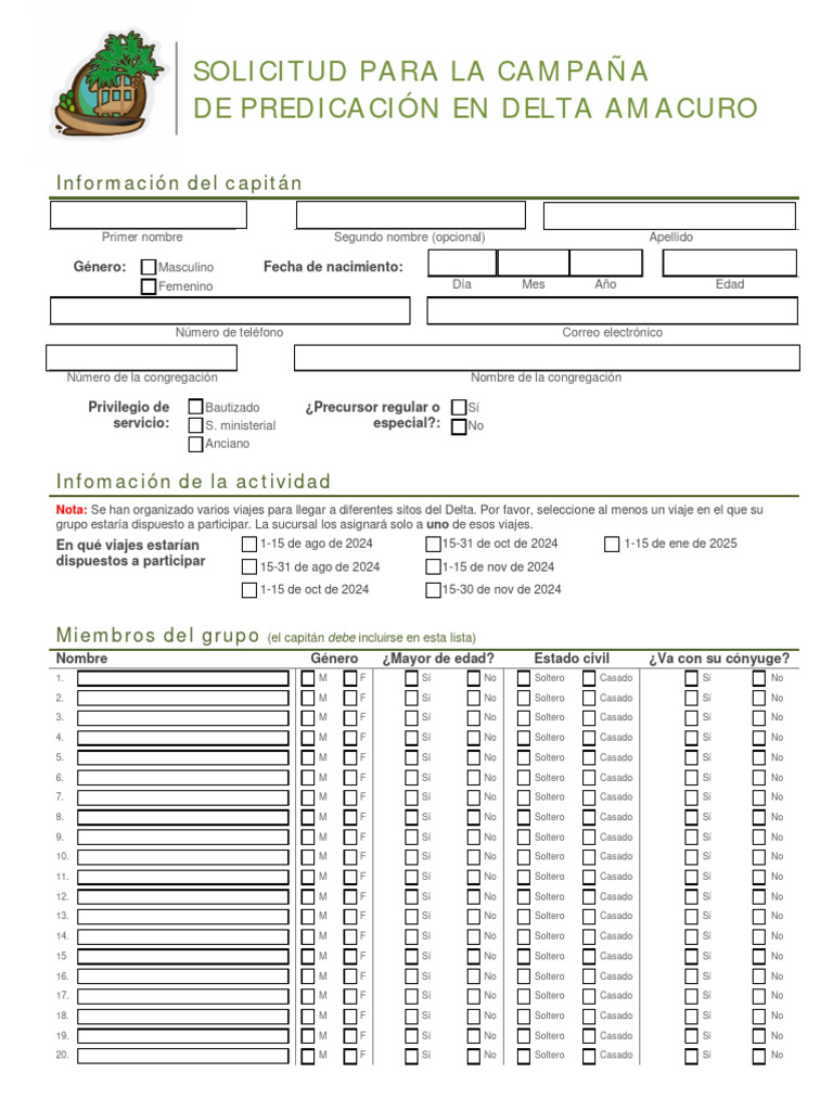 Solicitud para La Campaña Del Delta-2024 | PDF