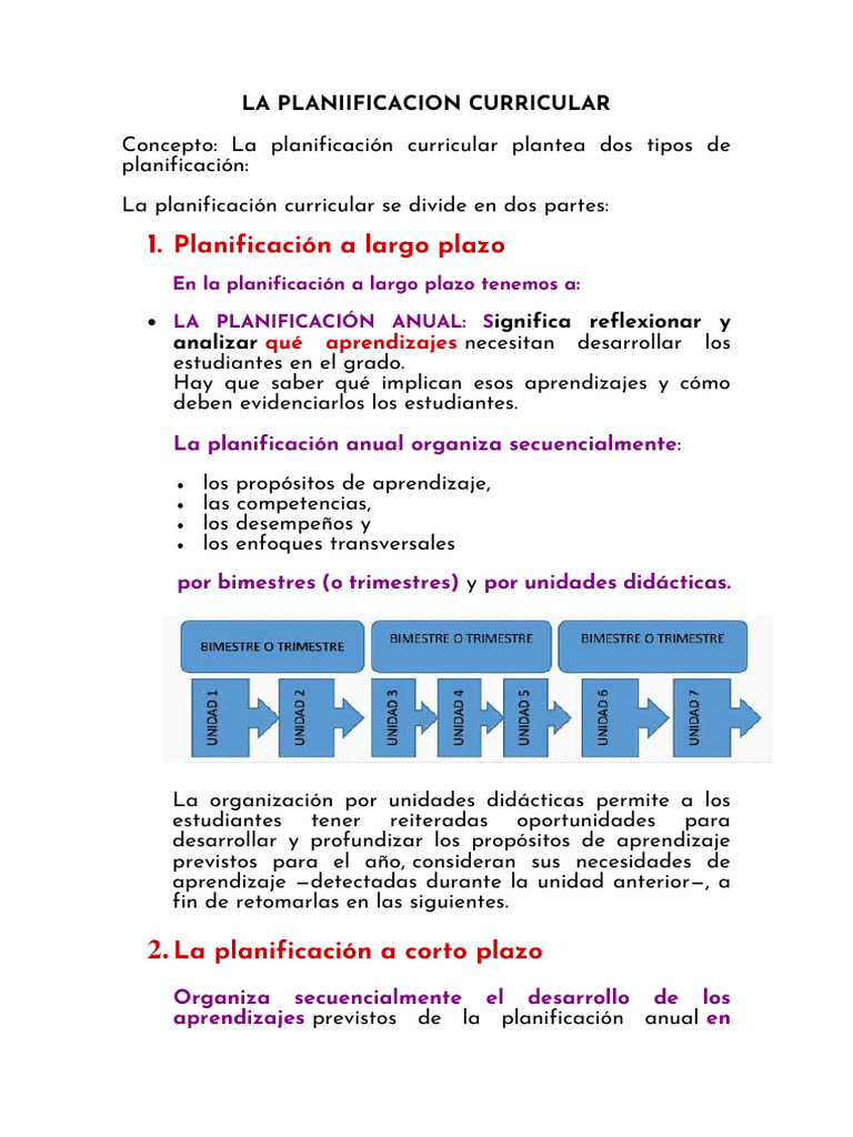 Planificación Curricular: Anual y Unidades | PDF