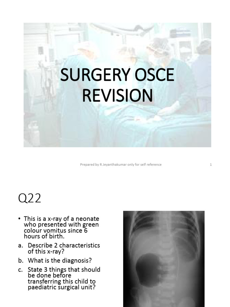 Surgery OSCE Questions | PDF | Diseases And Disorders | Medical Specialties